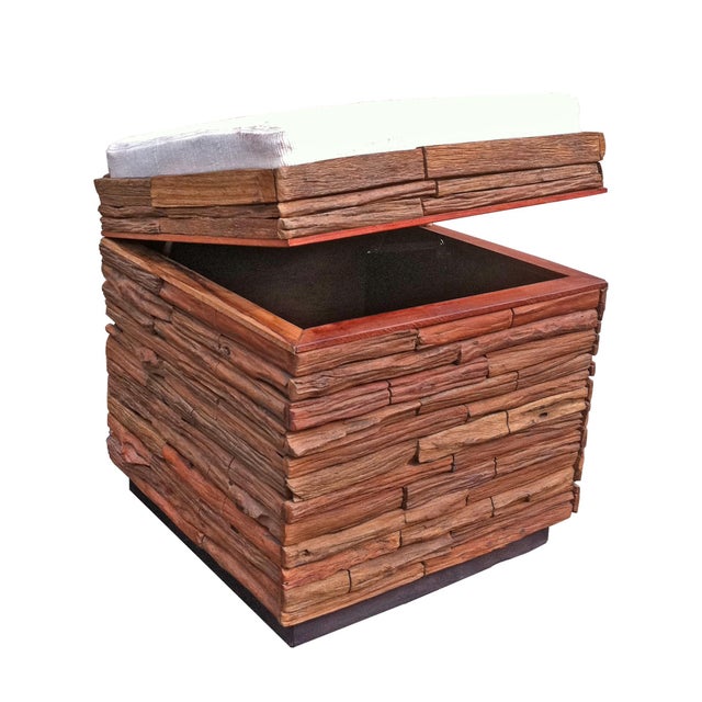 Asian Modern Reclaimed Storage Stool/End Table | Chairish