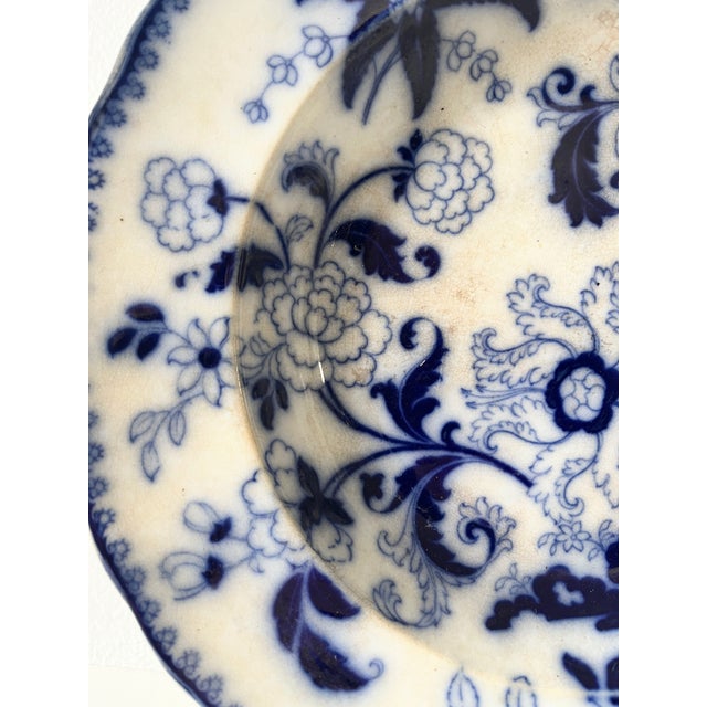 1820s-60s Flow Blue Ironstone Shallow Bowl - Antique Georgian/Victorian ...