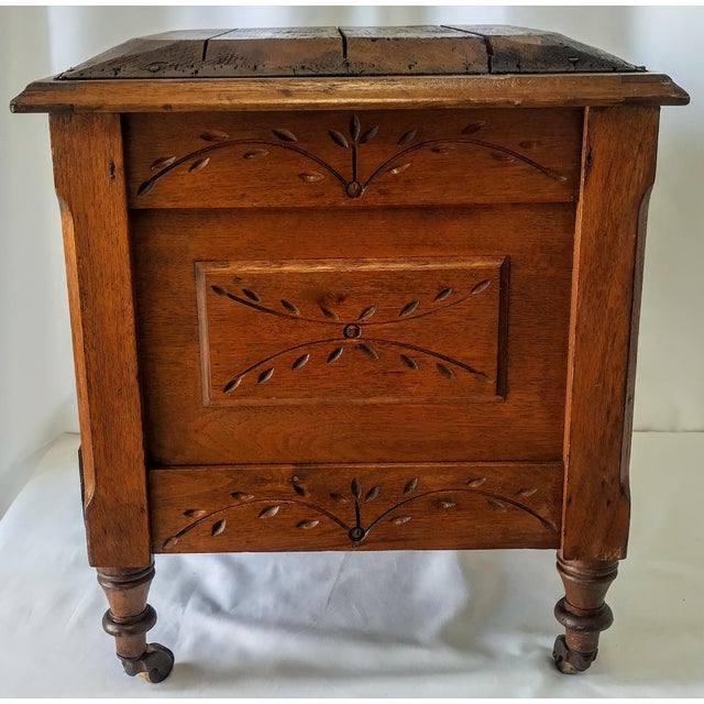 Antique Wooden Commode on Wheels | Chairish
