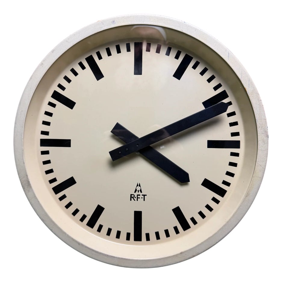 Vintage East German Industrial Factory Clock from RFT, 1950s | Chairish