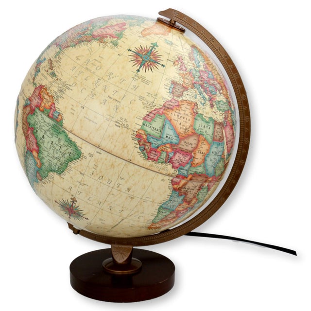 Vintage 1970s Desktop Globe Lamp | Chairish
