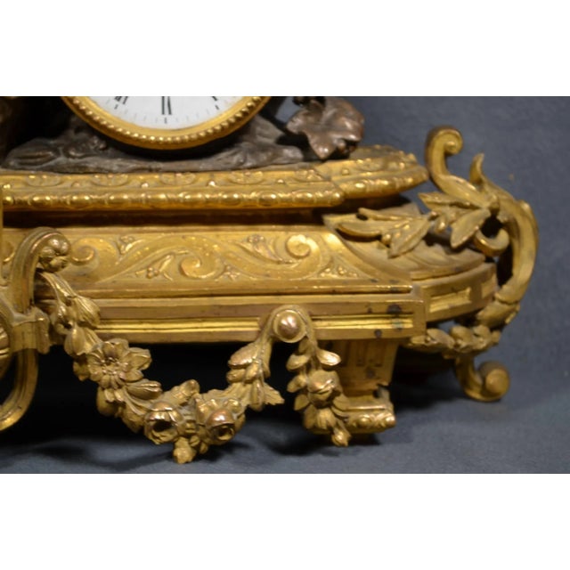 Clock With Double Patina and Gold Representing Diana the Huntress ...