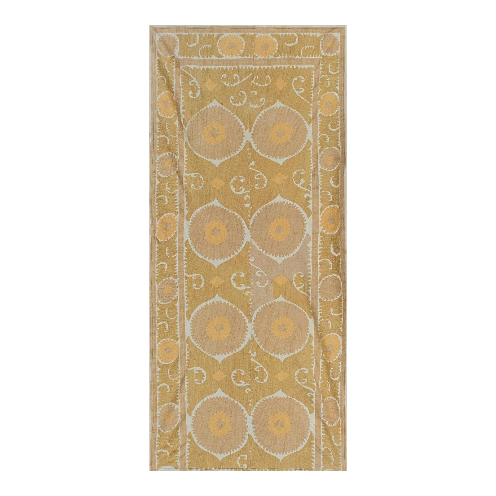 Suzani Pastel Tapestry -Tan and Sand Uzbek Table Cloth - Tribal ...