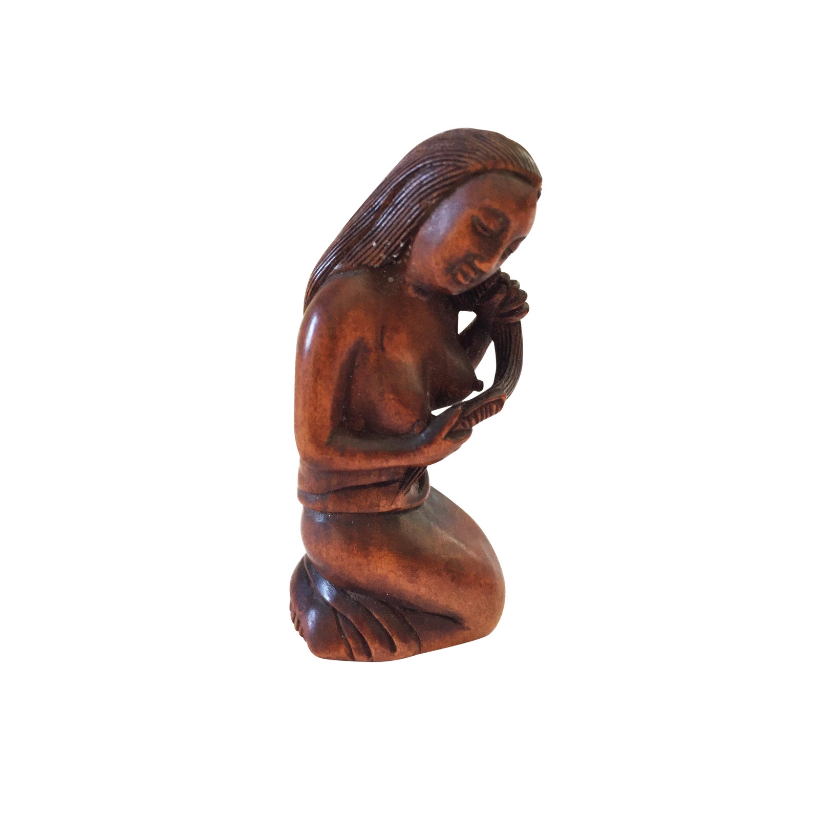 Japanese Signed Netsuke Carving of a Female | Chairish