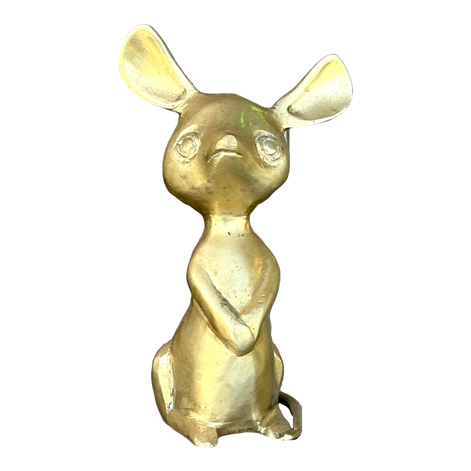 Vintage Boho Solid Brass Mouse | Chairish
