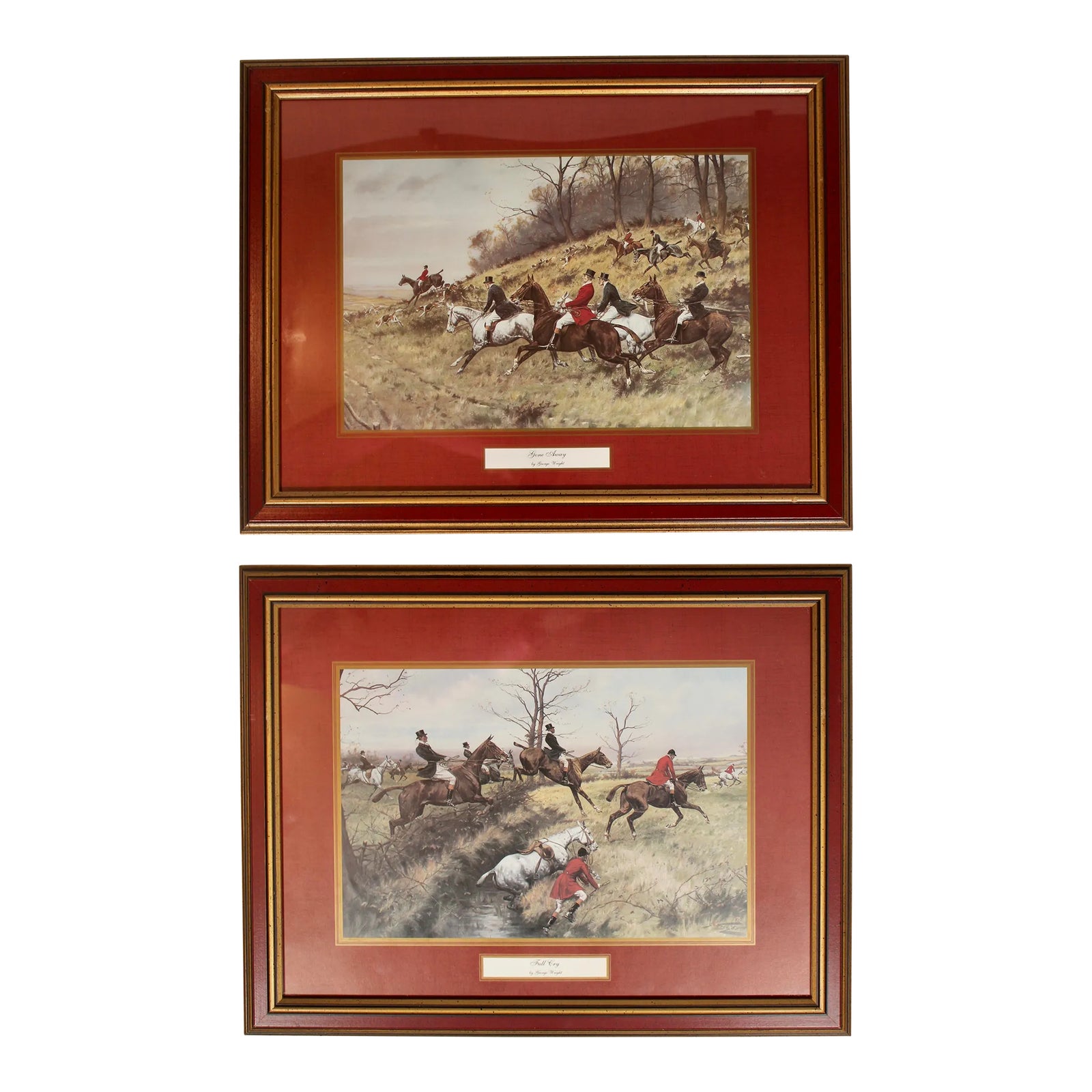 Mid 20th Century English Traditional Hunting Scene Prints | Chairish