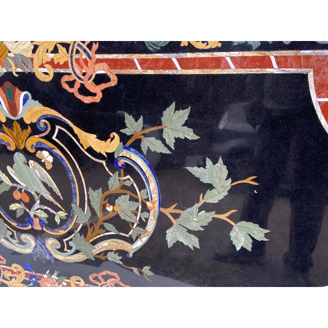 Handmade Italian Marble Table Top With Intricate Mosaic Inlay | Chairish