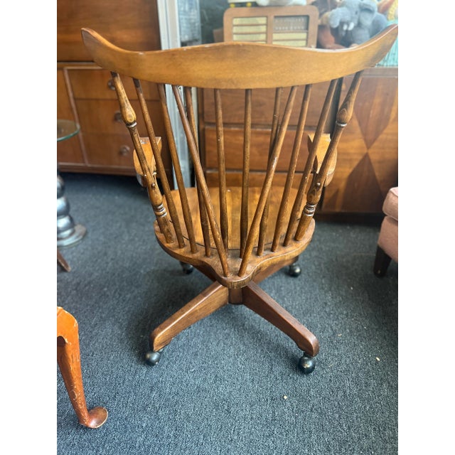 1930s Fiddleback Oak Desk Chair | Chairish