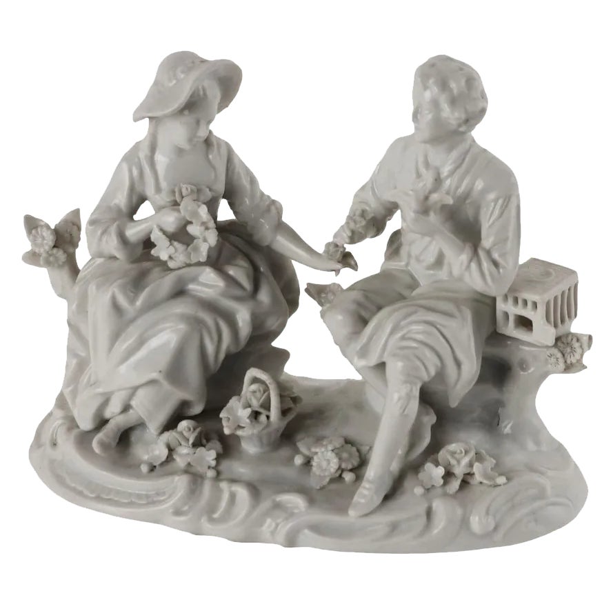 Antique German Sculpture White Rudolstadt in Porcelain | Chairish