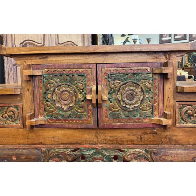Vintage Balinese Altar Cabinet/Sideboard | Chairish