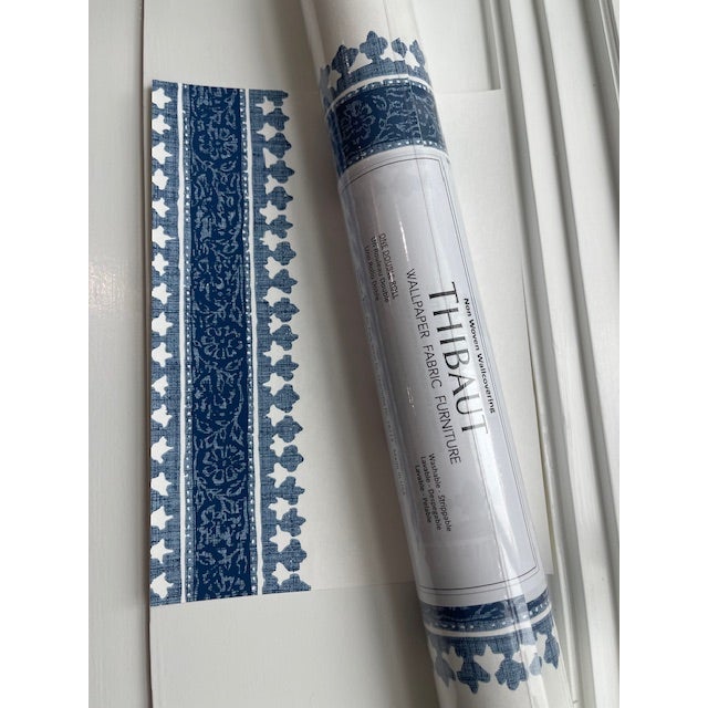 Thibaut Cambridge Stripe Wallpaper in Blue | Chairish