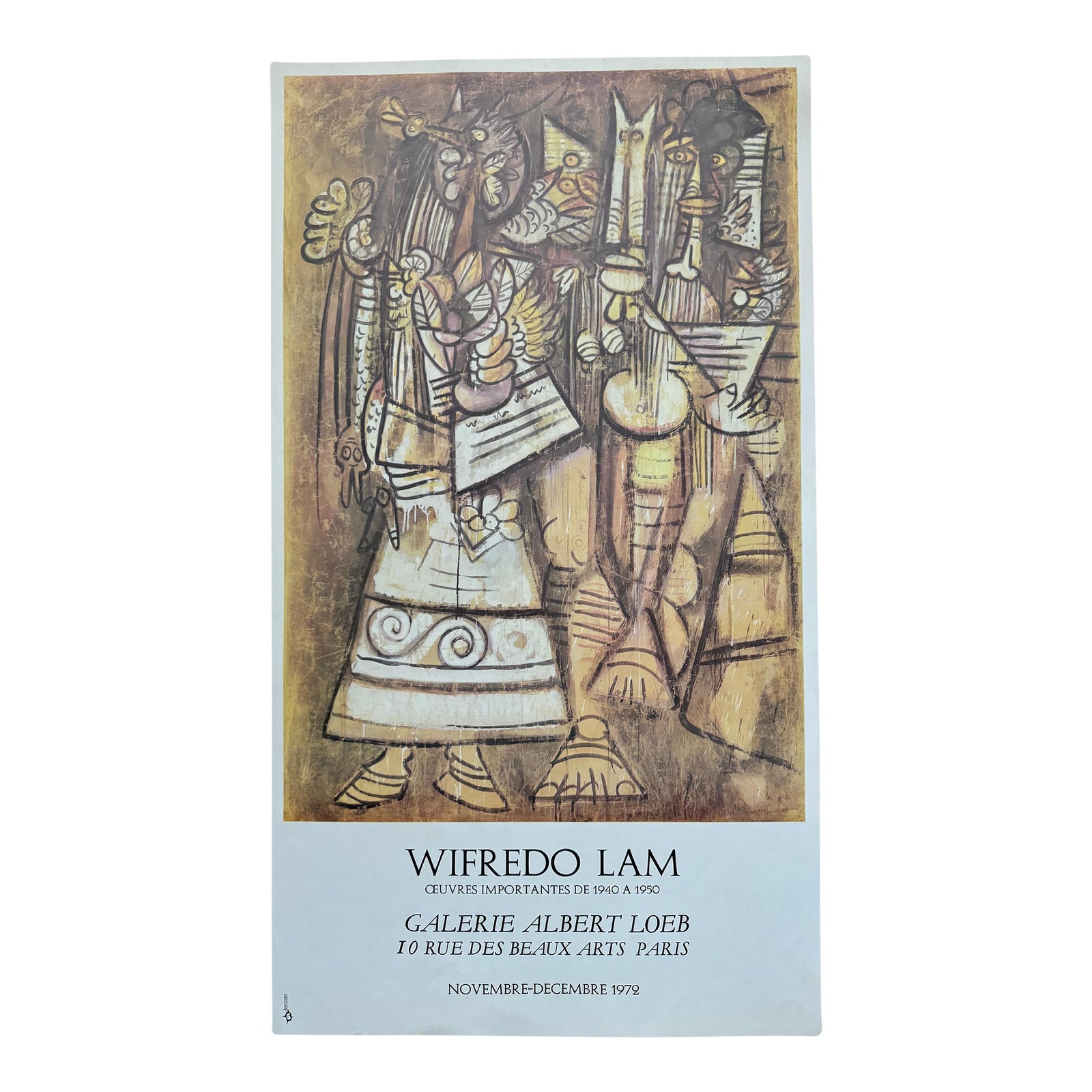 1972 Wifredo Lamb "Galerie Albert Loeb" Paris Exhibition Print | Chairish