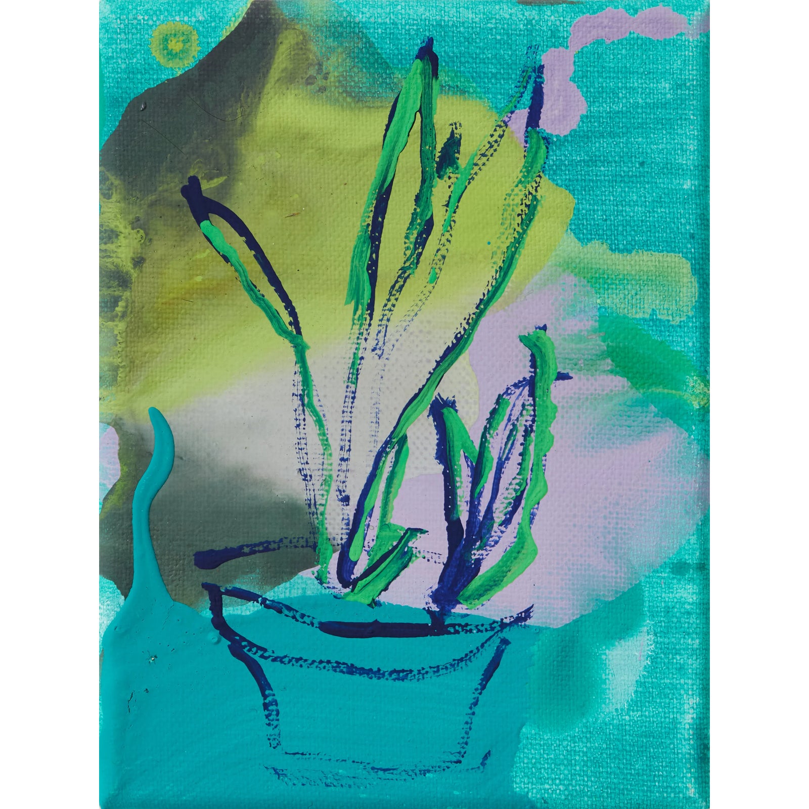 "Snake Plant 1" Original Acrylic Painting by Simon Findlay | Chairish