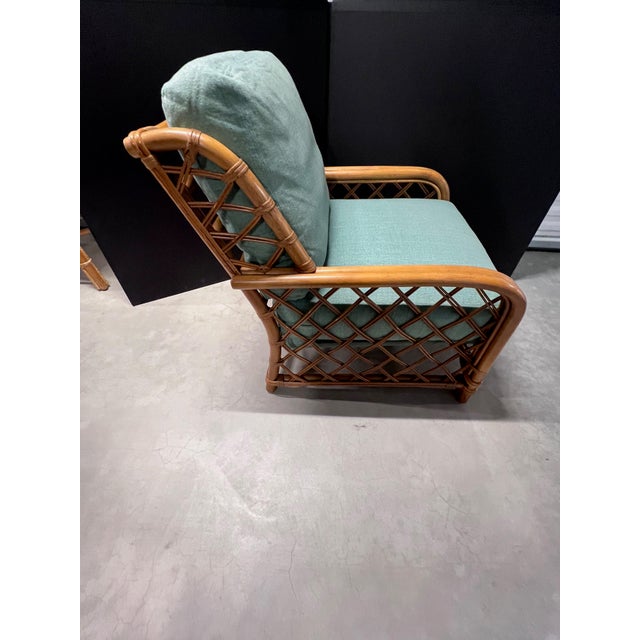 Pair of Ficks Reed 1994 Rattan Lattice Club Chairs | Chairish