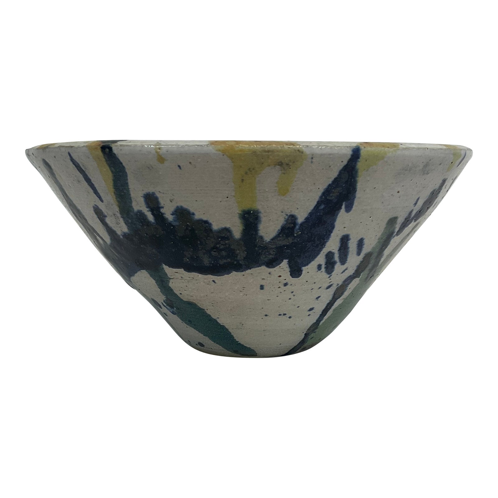 1970s Boho Chic Americana Folk Art Hand Thrown Pottery Studio Bowl ...