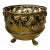 English Footed Gold Stamped Metal Shell Pattern Cachepot | Chairish