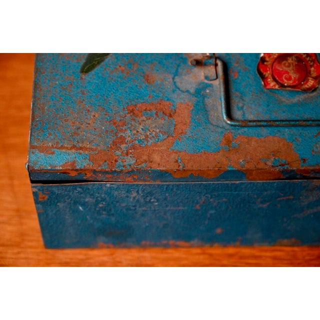 Blue Metal Tool Box, 1950s | Chairish