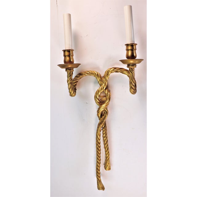 Late 19th Century French Louis XVI Style Gilt Bronze Twist Rope Sconces ...