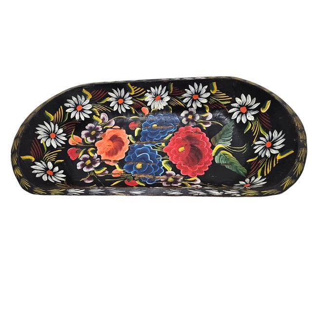 Mexican Hand Painted Carved Batea Bowl/Tray Quiroga Michoacan Mexico ...