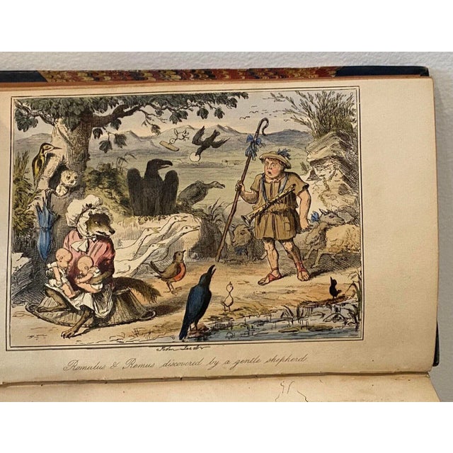 19th Century Comic History of Rome Leather-Bound With Color Etchings C ...