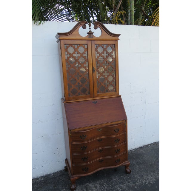 Mahogany Ball and Claw Feet Tall Secretary Desk | Chairish