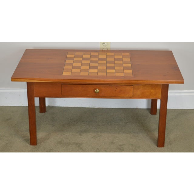 Hand Crafted Solid Cherry Wood Checkerboard Top Game Table by F. G ...