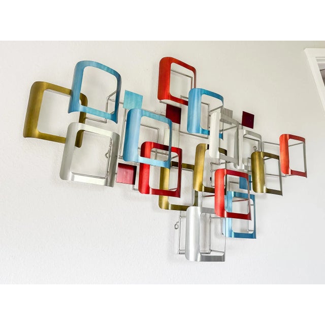 Retro Modo Metal Wall Sculpture Art by JasonW Studios Signed | Chairish