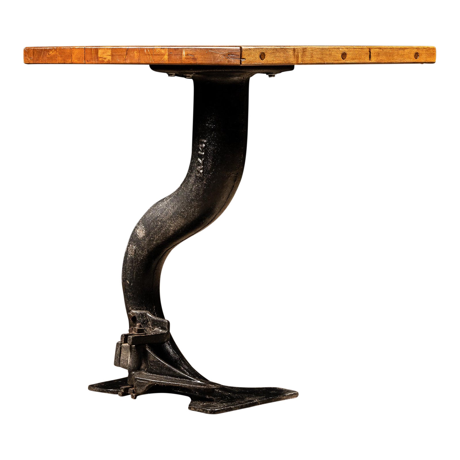 1930s Vintage Cast Iron Machine Base Pub Table | Chairish