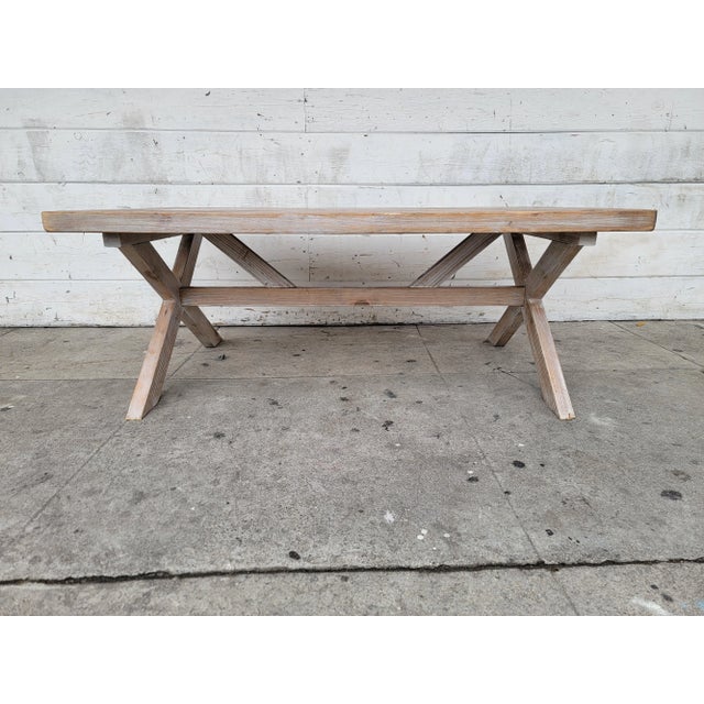 1990s Farmhouse Style Wood Coffee Table | Chairish