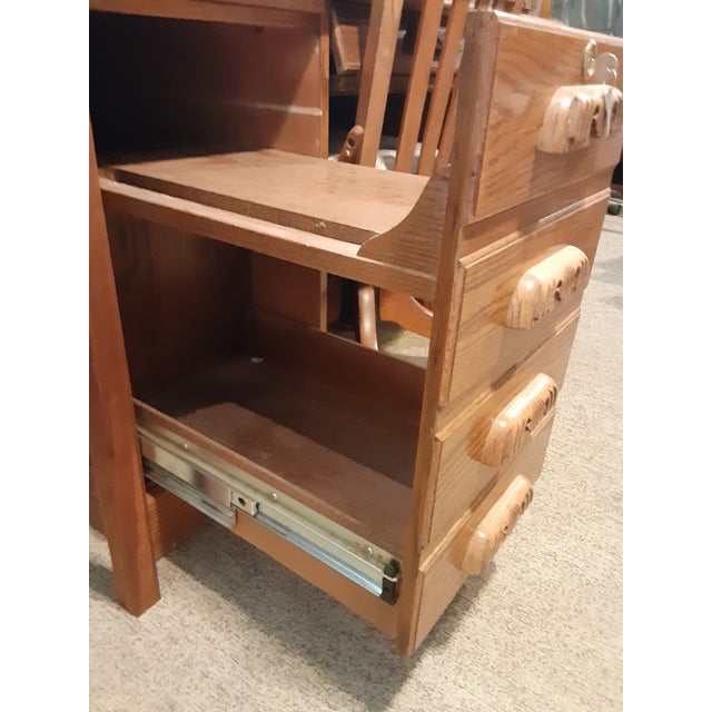 1991 Oak Roll Top Desk - Set of 2 | Chairish