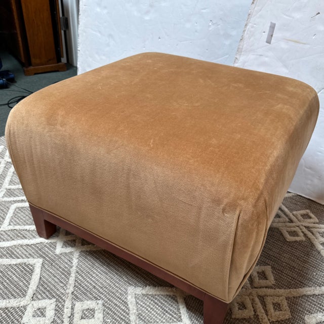 John Charles Custom Microsuede Ottoman | Chairish