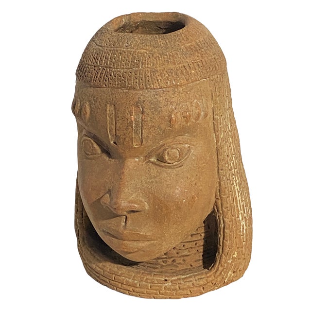 Large King Ife Clay / Terracotta Oba Head Edo People Nigeria African 12 ...