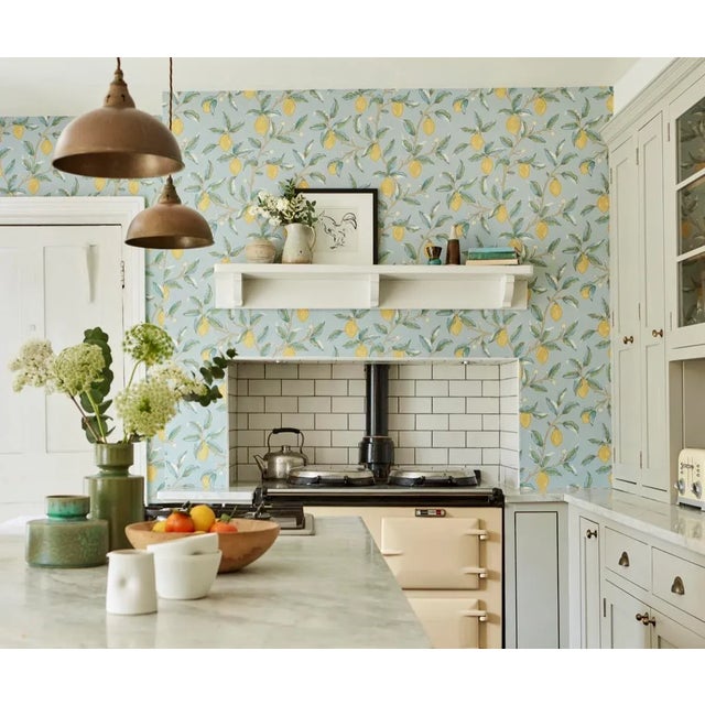 Morris & Co Lemon Tree Wallpaper in Sage | Chairish