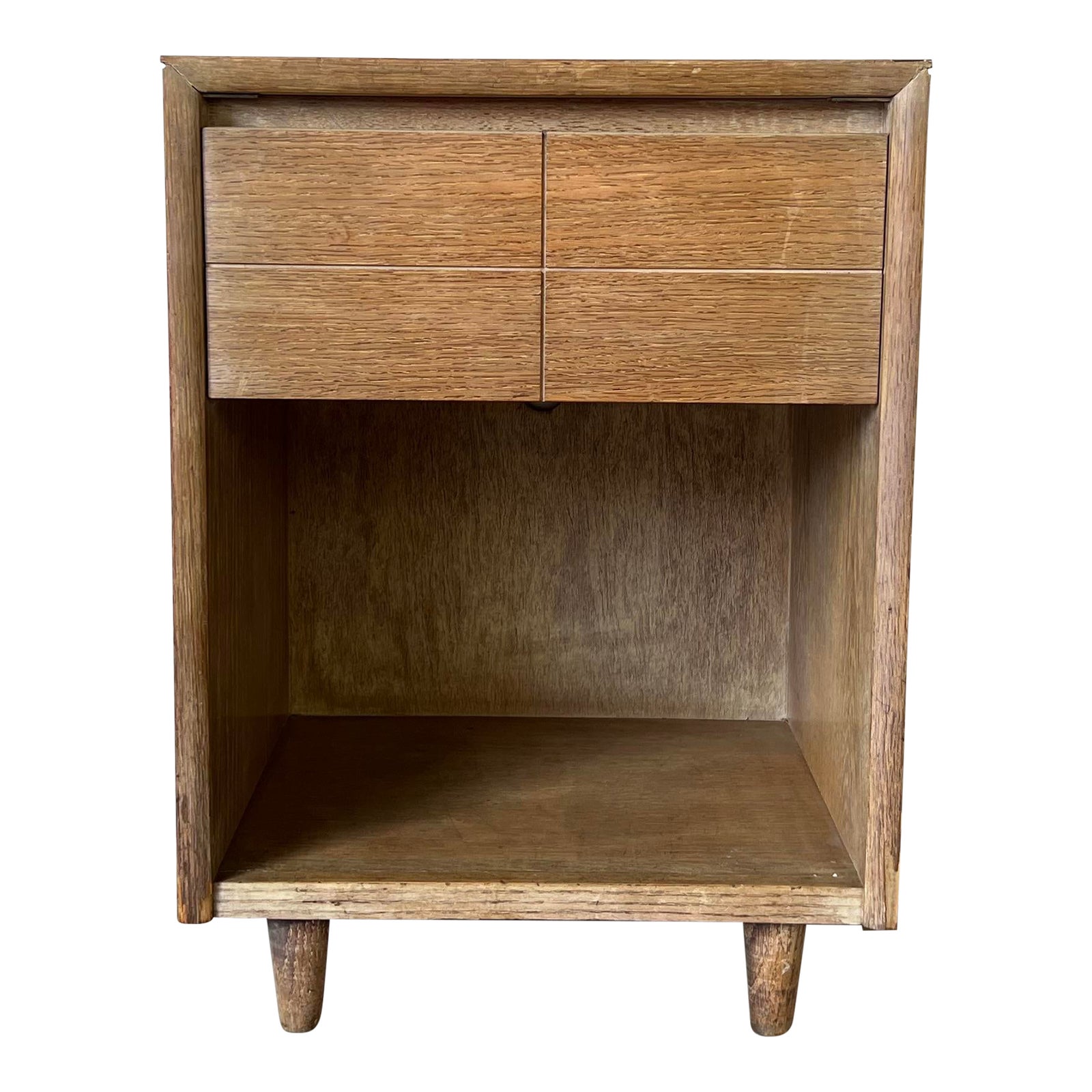 Raymond Loewy for Mengel Cerused Oak One Drawer Nightstand | Chairish