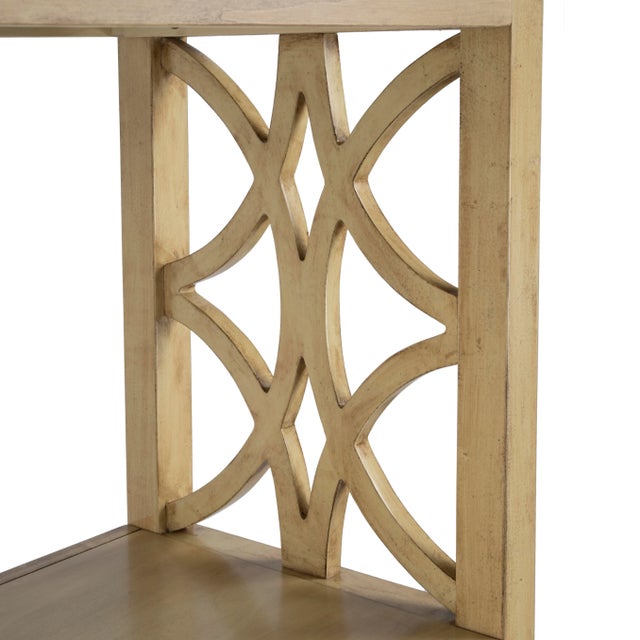 Lorena 30"W 3-Tier Etagere with Storage Drawer, Beige | Chairish