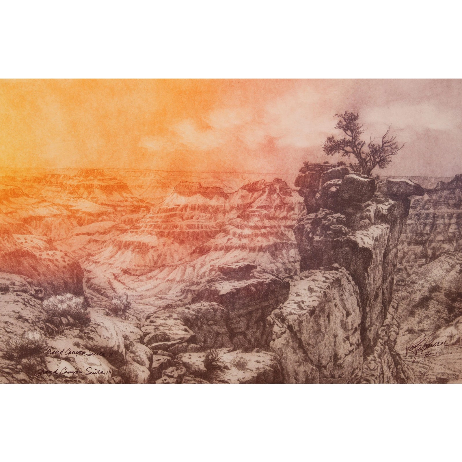 Grand Canyon III, Roy Purcell Etching | Chairish