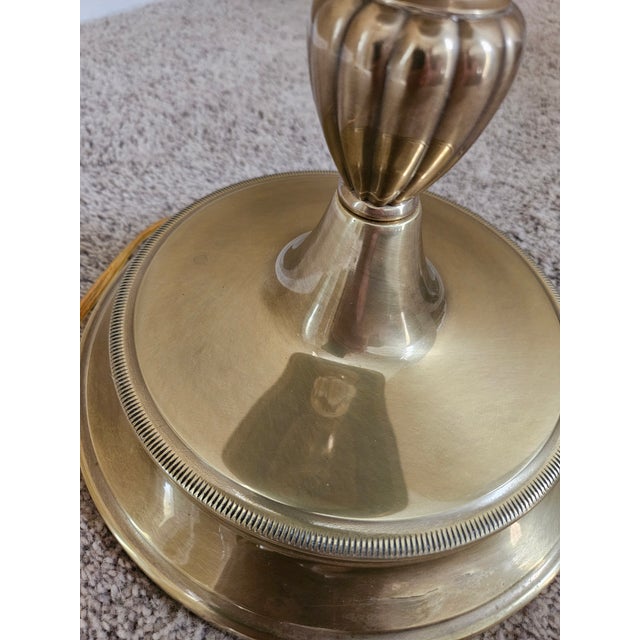 Late 20th Century Vintage Frederick Cooper Brass Floor Lamp With Round ...