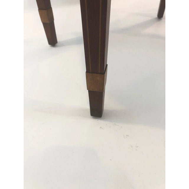 Handsome Oval Mixed Wood Inlaid Nesting Table | Chairish