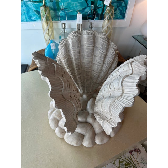 Vintage Italian Carved Wood Scalloped Clam Seashell Shell Coffee ...