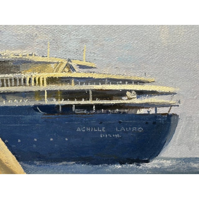 1960s British Mid Century Oil Painting Ms Achille Lauro Ship Ex Willem ...