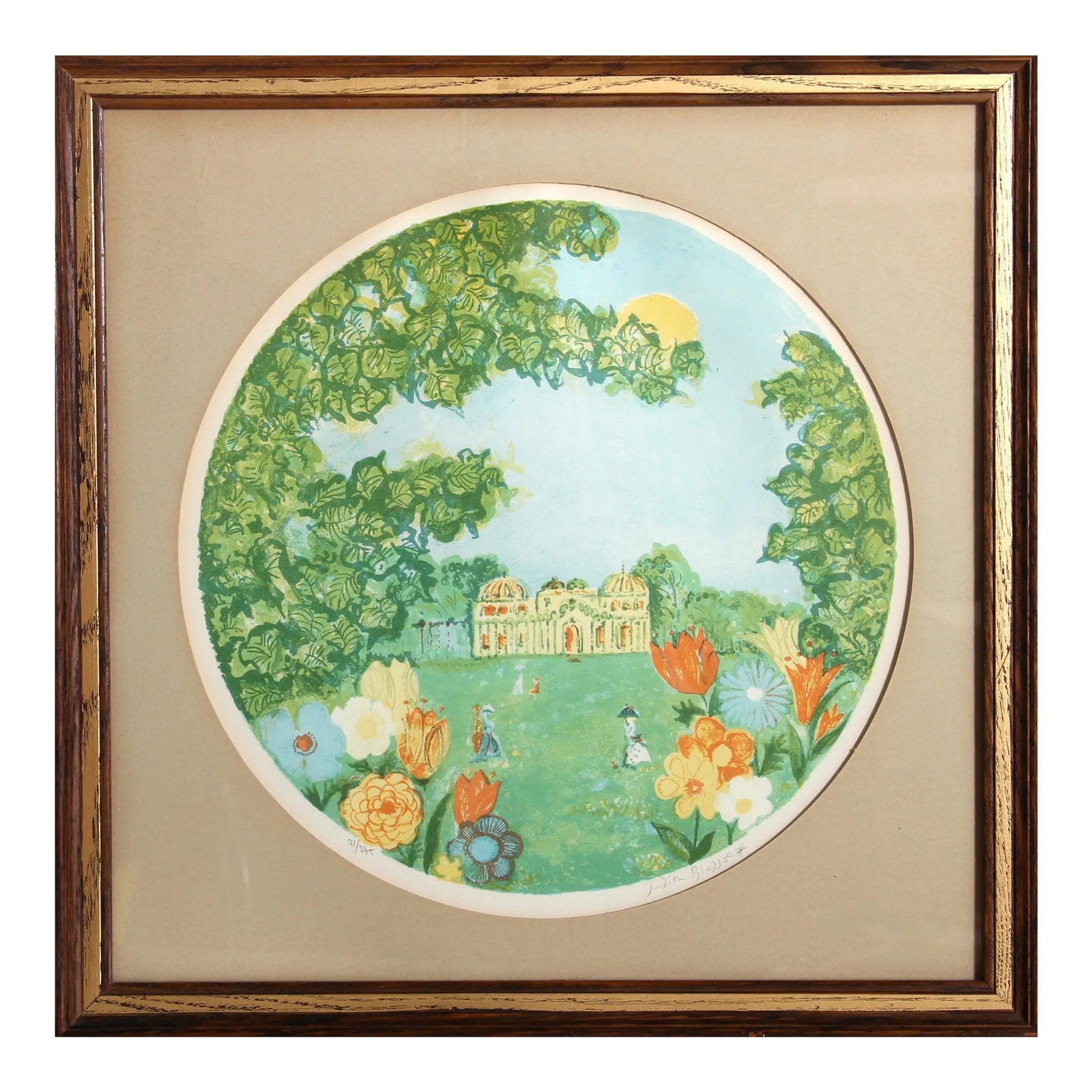 French Chateau, Judith Bledsoe Lithograph, Signed and Numbered in ...