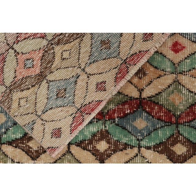 Vintage Zeki Muren Square Rug in Polychromatic Geometric Pattern by Rug ...