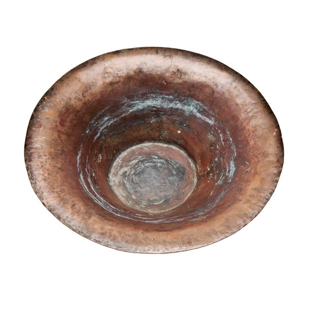 Handmade Arts & Crafts Antique Copper Bowl | Chairish