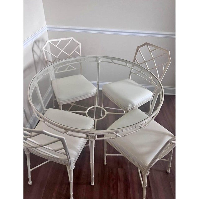 Vintage Chinoiserie Brown Jordan Dining Patio Set | Chairish