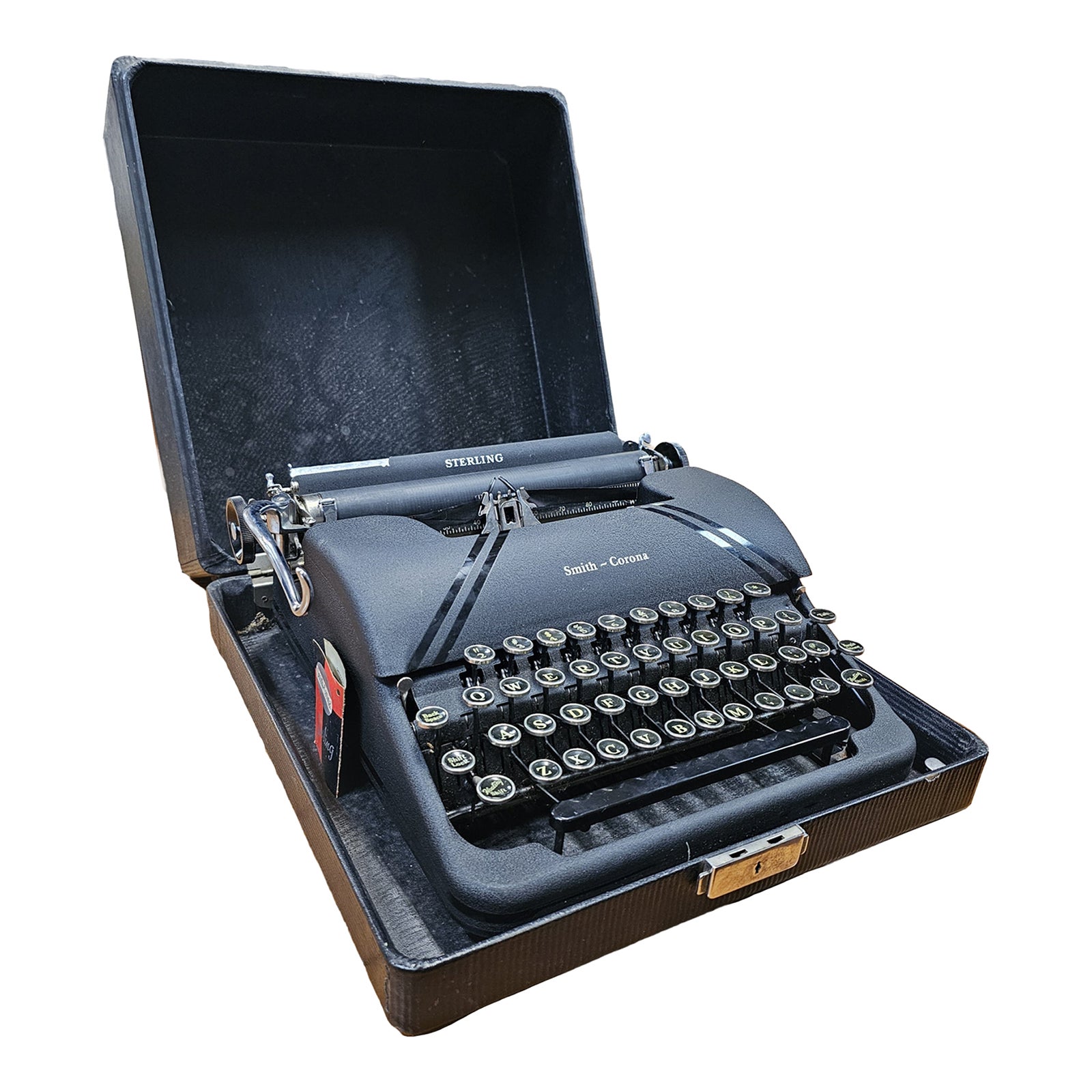 50s Mid Century Modern Smith Corona Sterling Black Typewriter With Case ...