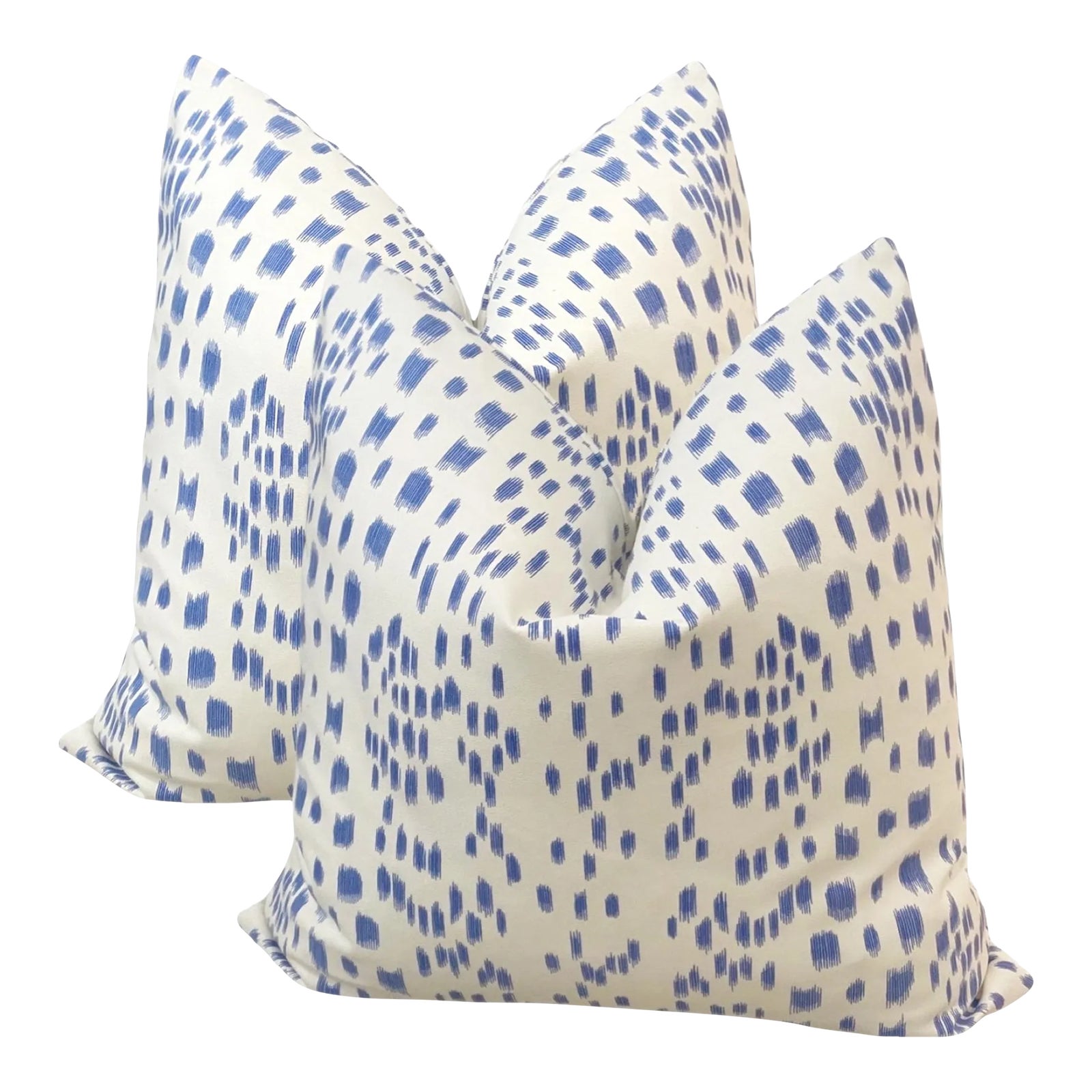 Cadet Blue Abstract 22" Animal Print Down Pillows - a Pair | Chairish