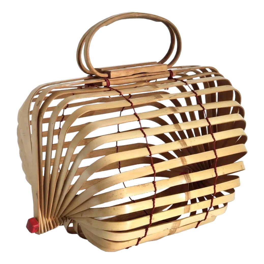 1940s Japanese Bamboo Lobster Cage Basket/Purse | Chairish