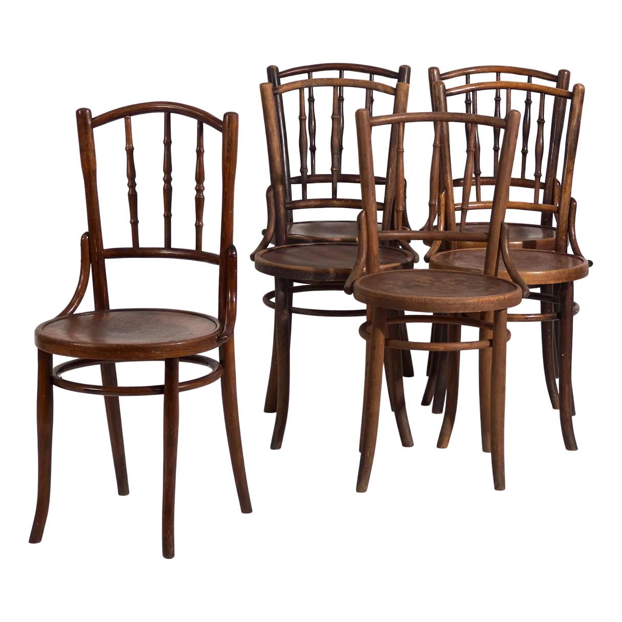 Vintage Parisian Cafe Style Chairs, 1920, Set of 6 | Chairish