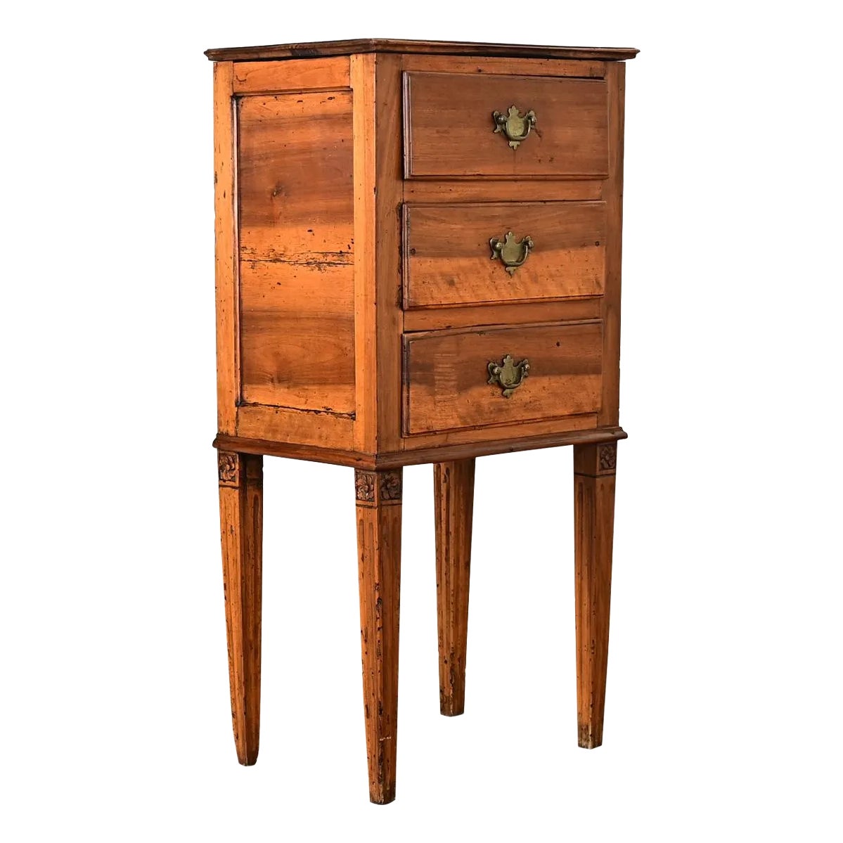 French 19th Century Walnut Three Drawer Table | Chairish