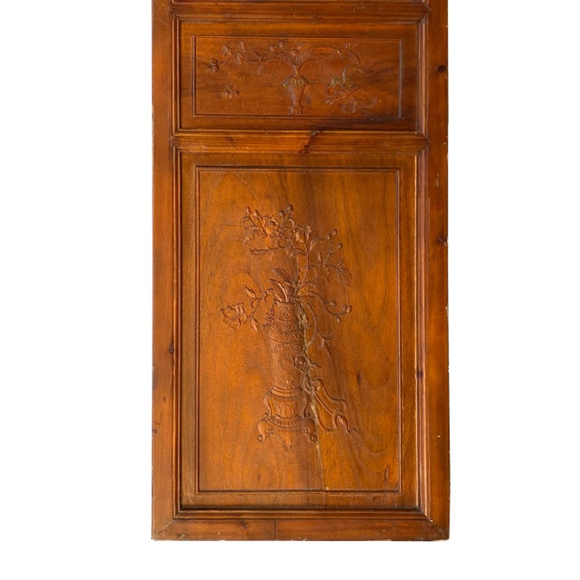 Chinese Brown Geometric Pattern Theme Wood Panel Floor Screen 4pcs ...